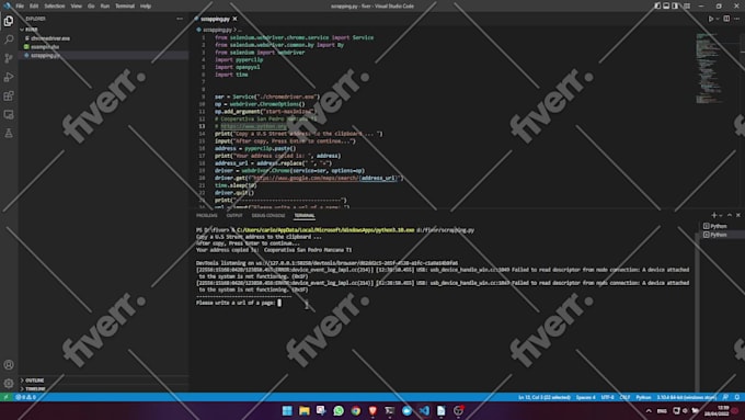 Write your python programming scripts by Alonsodimak | Fiverr