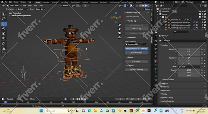 Do 3d character rigging in maya, cinema 4d, blender, mixamo, unity by ...