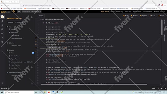 Code your trading strategy for interactive brokers on quantconnect by ...