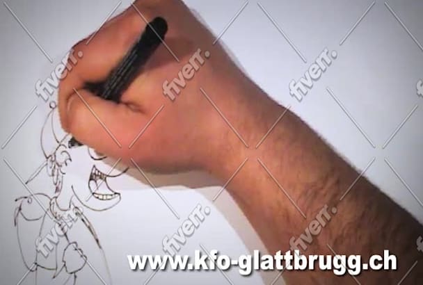 Do a video while speed drawing a funny character with your message on ...