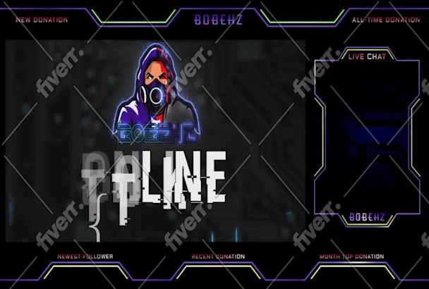 Create professional animated twitch overlay screen designs by Raheeljaved