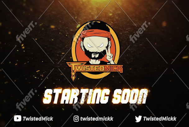 Create animated brb, starting soon screen for twitch by Anandhh