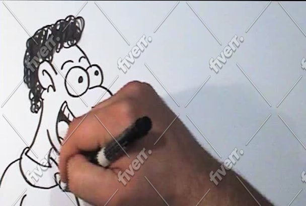 Do a video while speed drawing a funny character with your message on ...