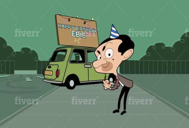 Make a funny mr bean dance happy birthday cartoon by Raventl