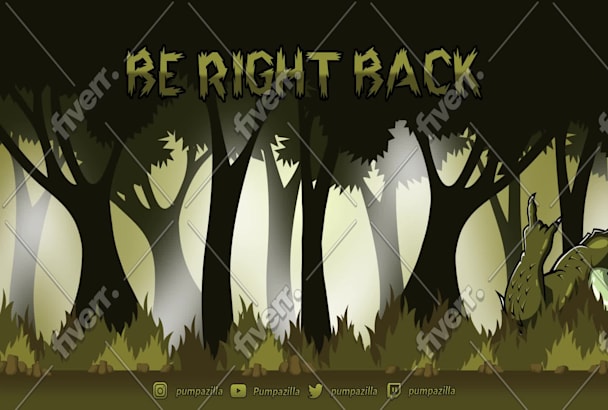 Create animated brb, intro, static offline screen for twitch by Kong_vector