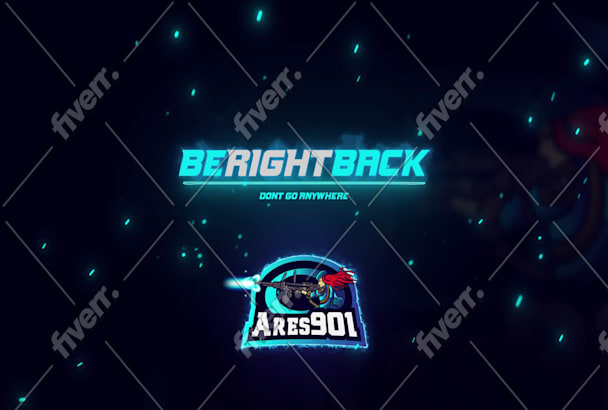 Create animated brb, intro, static offline screen for twitch by Kong_vector