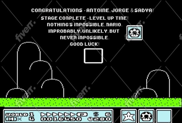 Write a custom super mario message by Shaunwebb