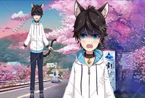 Design professional live2d and vtuber,facerig anime character models by ...