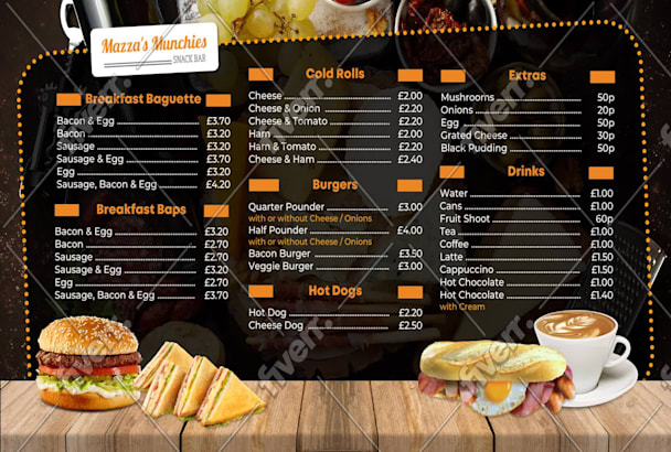 Design digital screen food menu tv board for your restaurant by ...