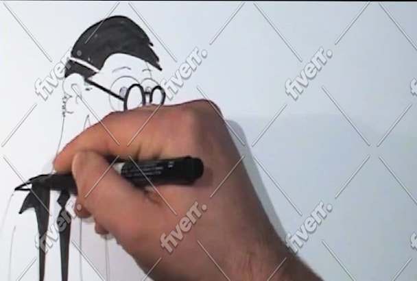 Do a video while speed drawing a funny character with your message on ...