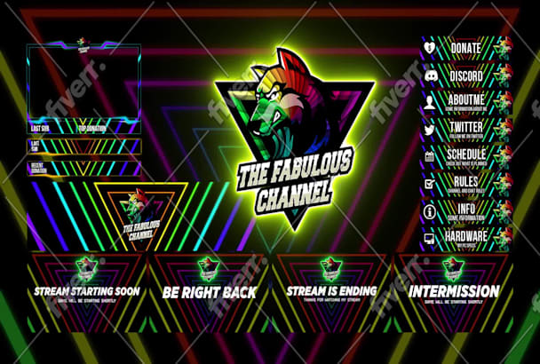 Design animated stream overlay with high end quality by Maddpixel