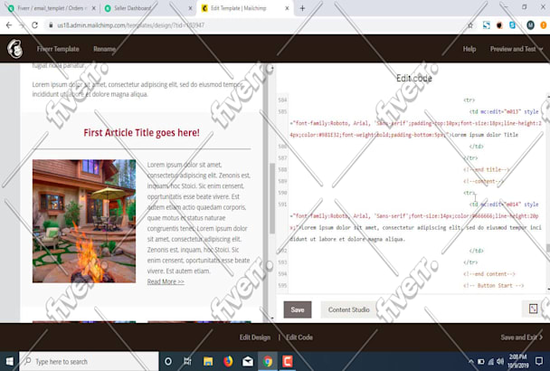 Design a mailchimp email template by Email_templet