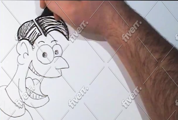 Do a video while speed drawing a funny character with your message on ...