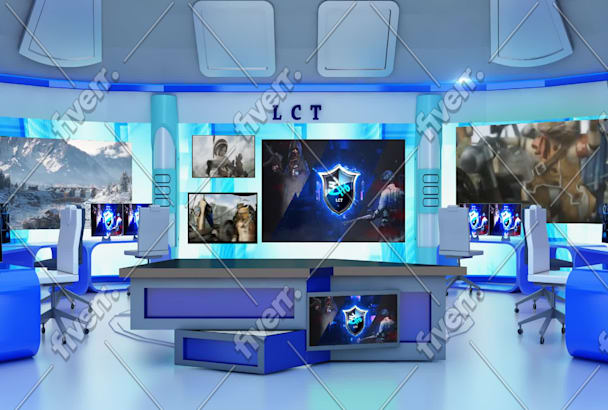 Do 4k virtual set,and 3d model of virtual studio by Husnainramzan69