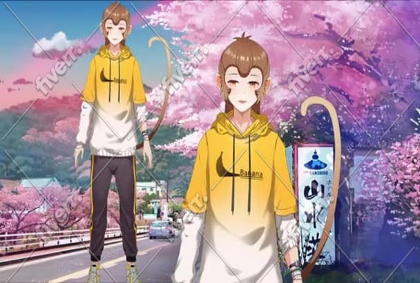 Design professional live2d and vtuber,facerig anime character models by ...