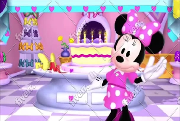 Create a personalized birthday greeting from minnie mouse by Photo_mosaic