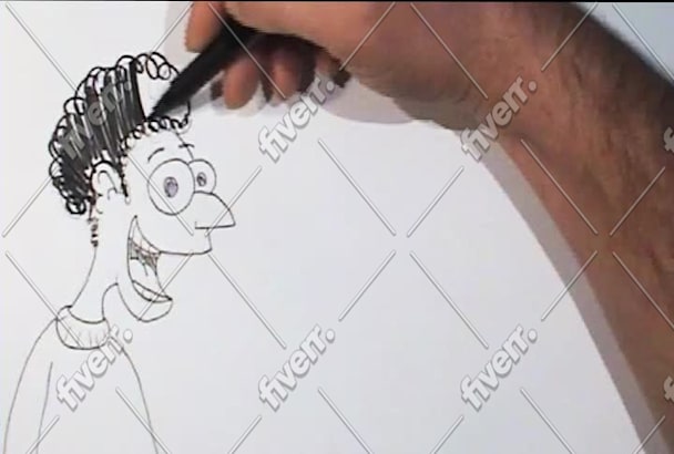 Do a video while speed drawing a funny character with your message on ...