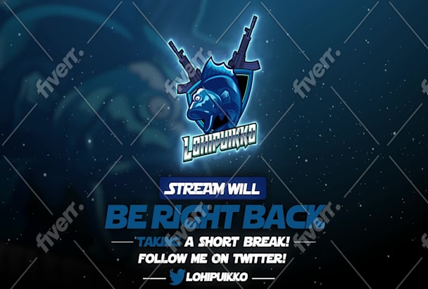 Make 4 animated starting soon, brb, offline, ending screen for stream ...