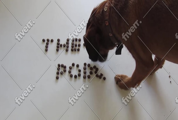 Let my cute dog write a message of your choice by Kikobrad