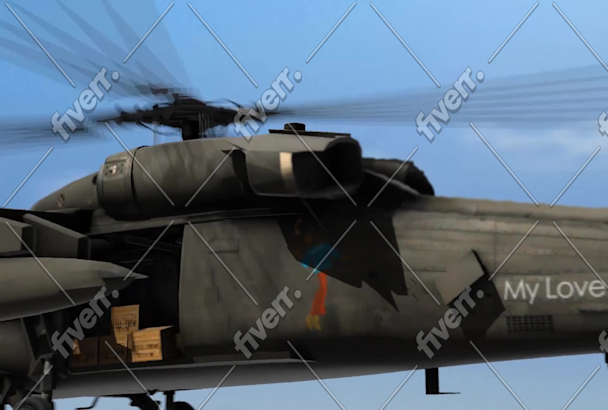 Create a drop package promo with a helicopter by Motionlife