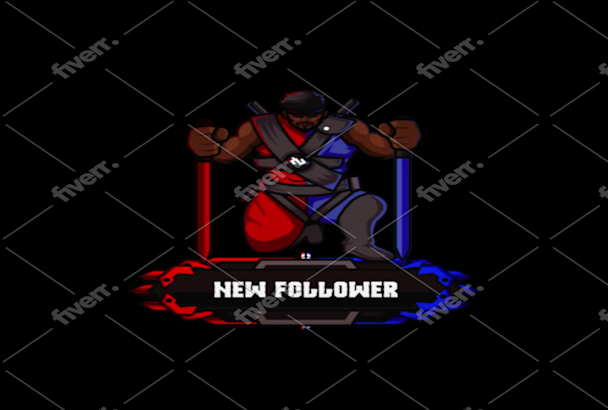 Custom animated twitch alert for your gaming channel by Kong_vector