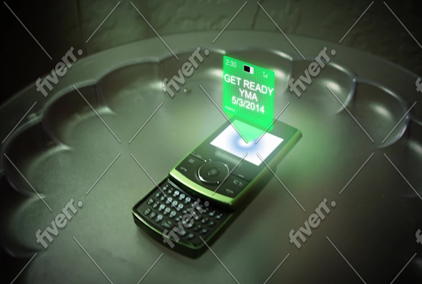 Make this futuristic projection video with your text by Korey14