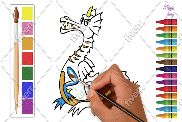 Make glitter coloring pages with custom drawing video by Akbarli1514
