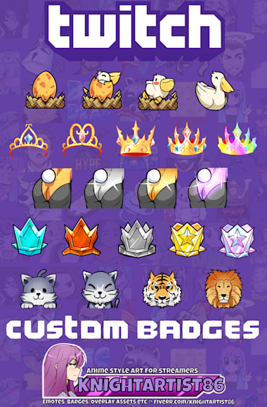 Create custom twitch badges by Knightartist86